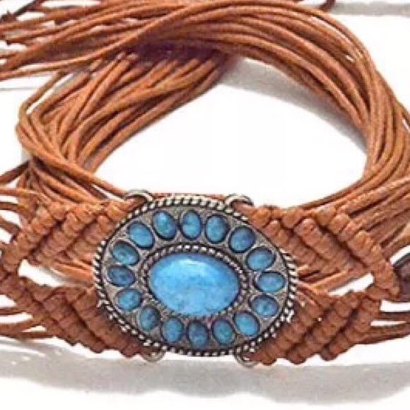 CALIFORNIA GYPSY | Accessories | Macrame Turquoise Western Concho Wood ...